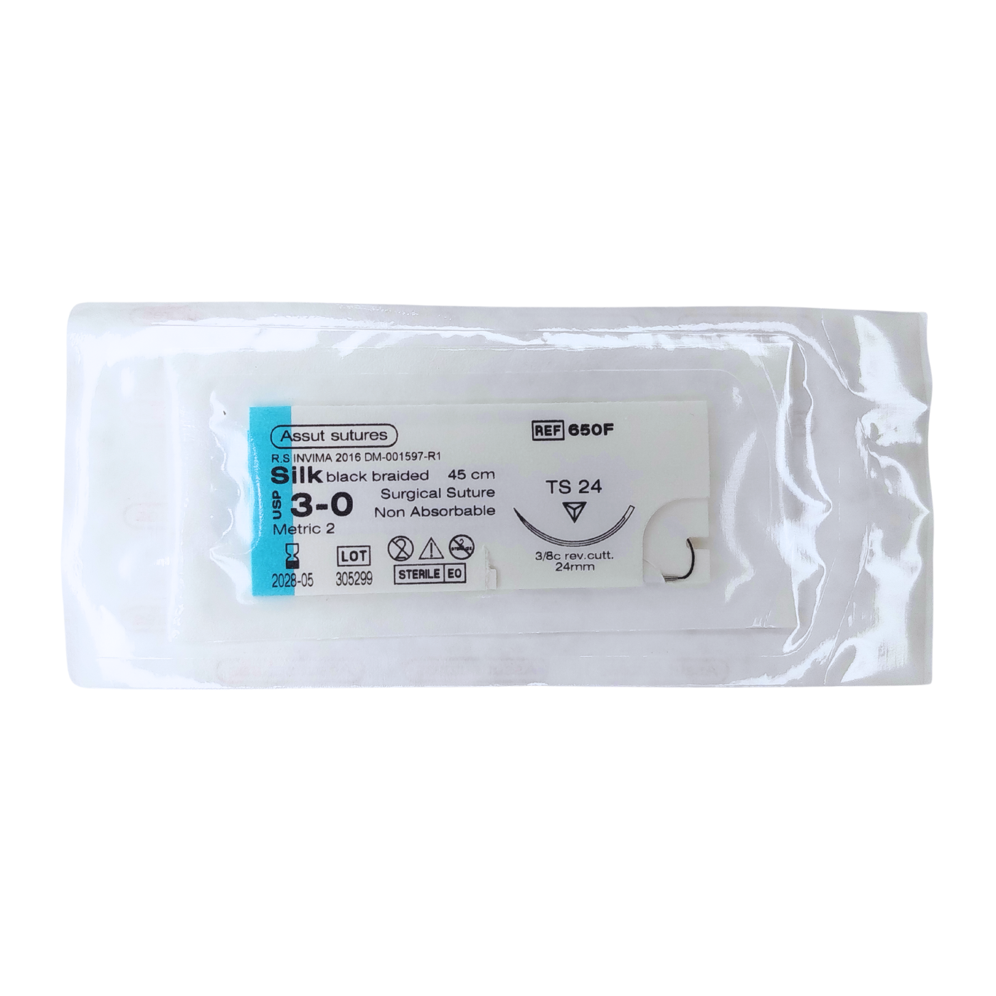 SURGISILK SEDA NEGRA TRENZADA No. 3/0 CON AGUJA CORTANTE ASSUT SUTURES – PYP Vida