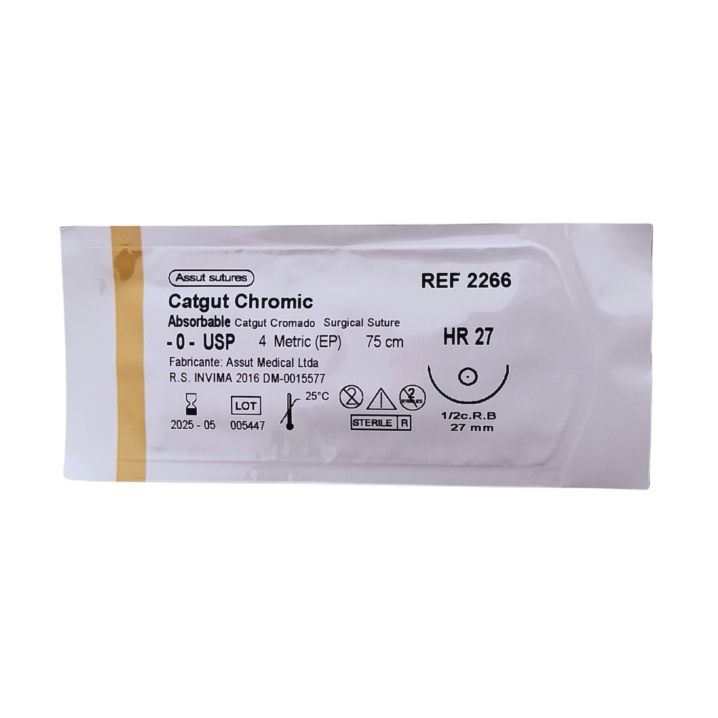 CATGUT CROMADO CON AGUJA X75CM ASSUT SUTURES X UND – PYP Vida