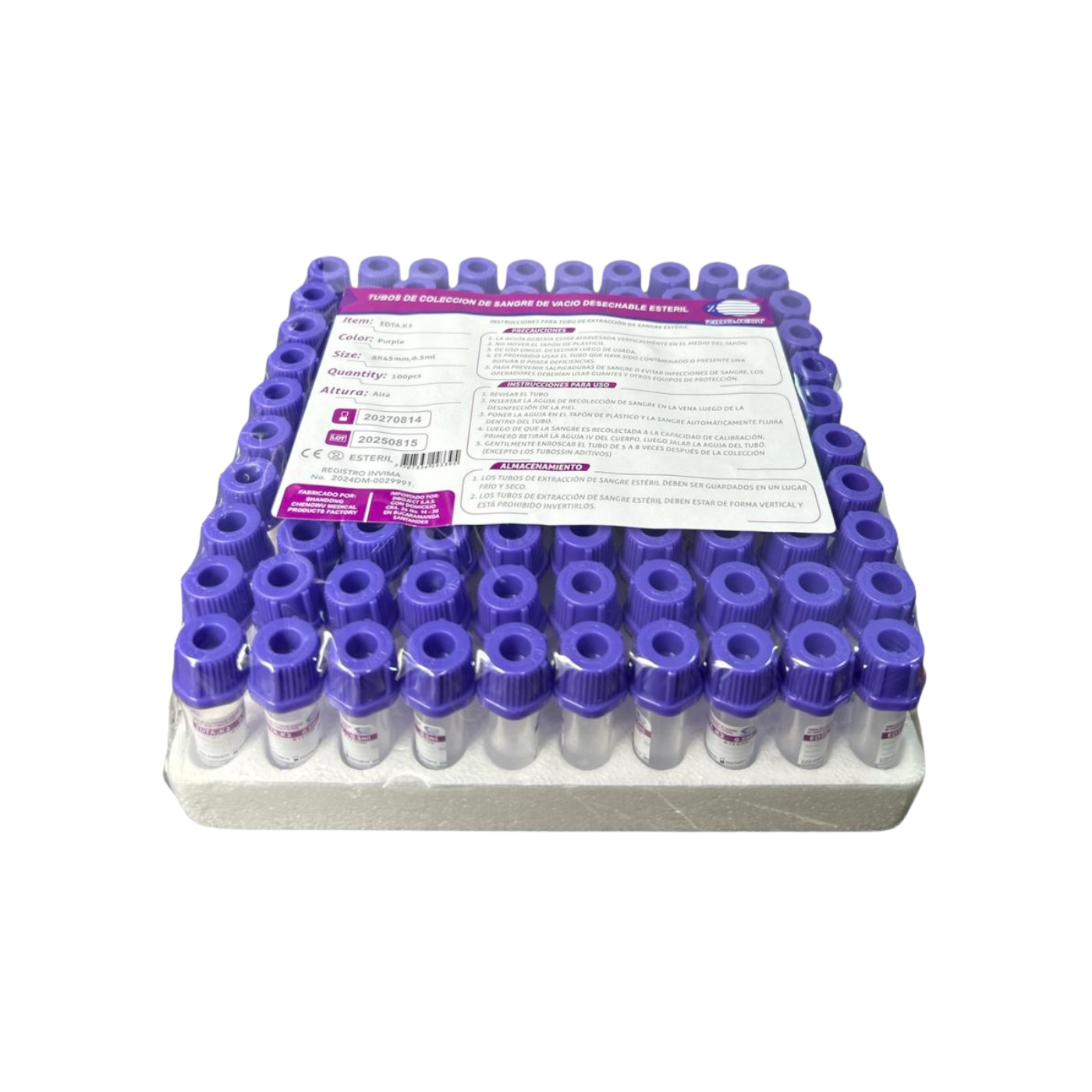 Minicollect Tubo de Extracción de Sangre con EDTA Tapa Lila para Hemat ...