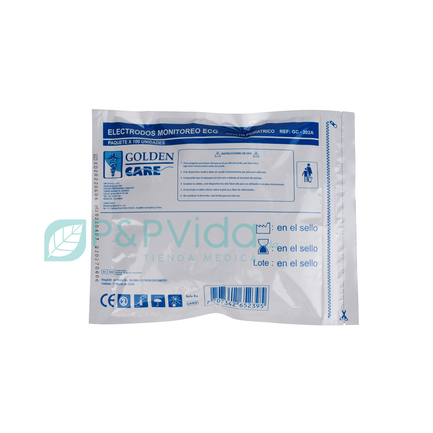 Electrodo para monitoreo ECG GOLDEN – PYP Vida